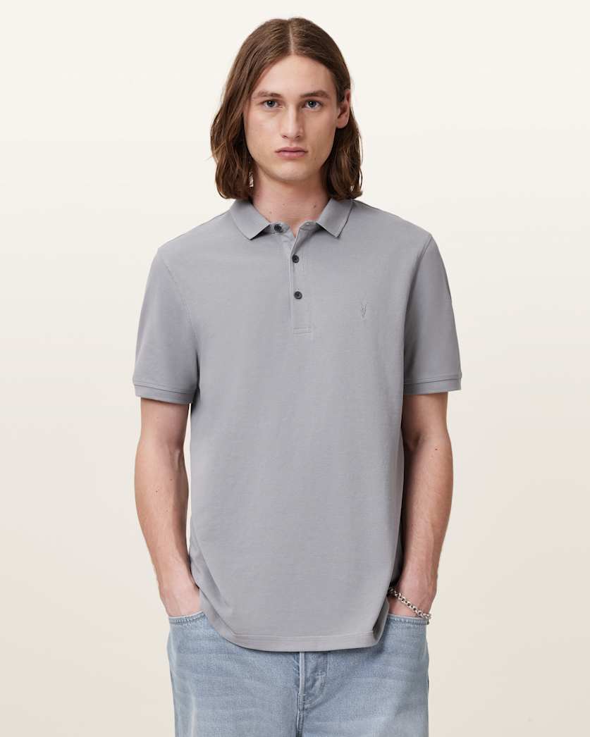 Pique Short Sleeve Polo Shirts 2 Pack GREY/ASHED PURPLE | ALLSAINTS